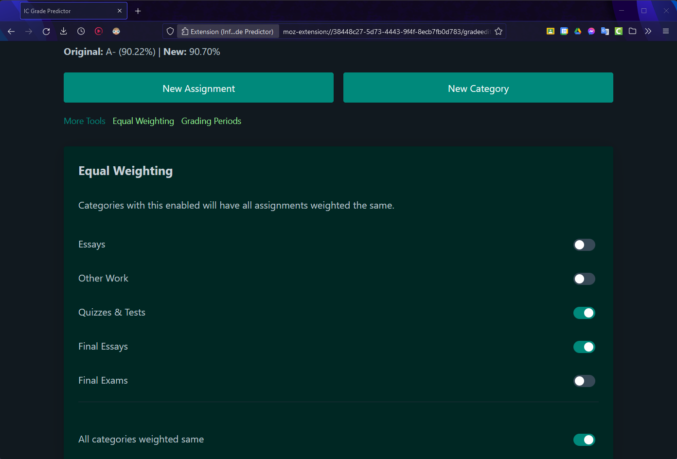 Infinite Campus Grade Predictor